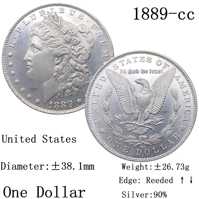 United-States-Of-America-1889-CC-Morgan-90-Silver-1-One-Dollar-Copy ...