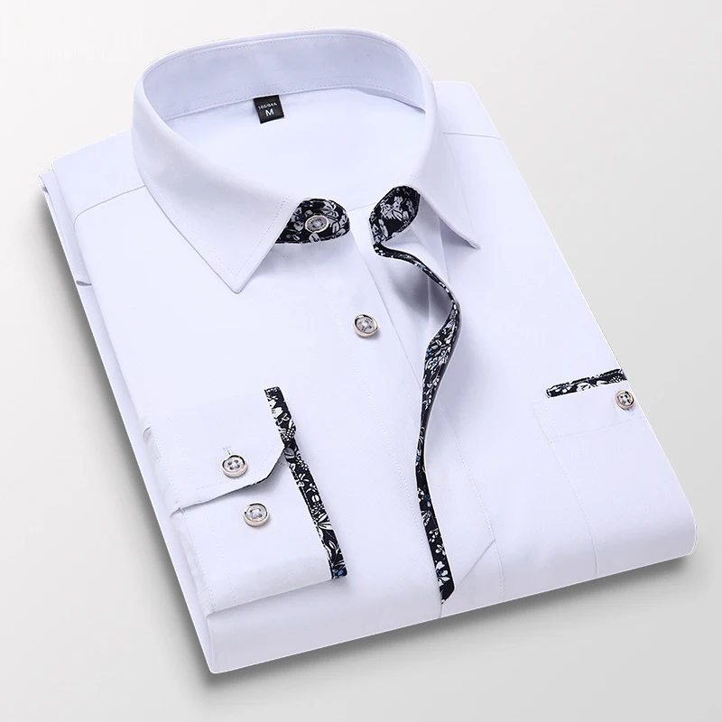 Camisa-Formal-Social-para-hombre-camisa-de-lujo-estampada-ropa-de-dise ...