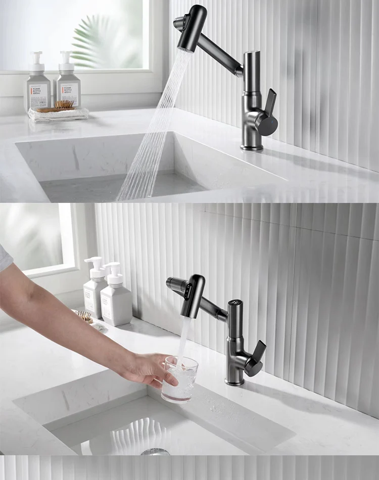 Luxury Swivel Faucet with Temperature Display - FaucetBazaar