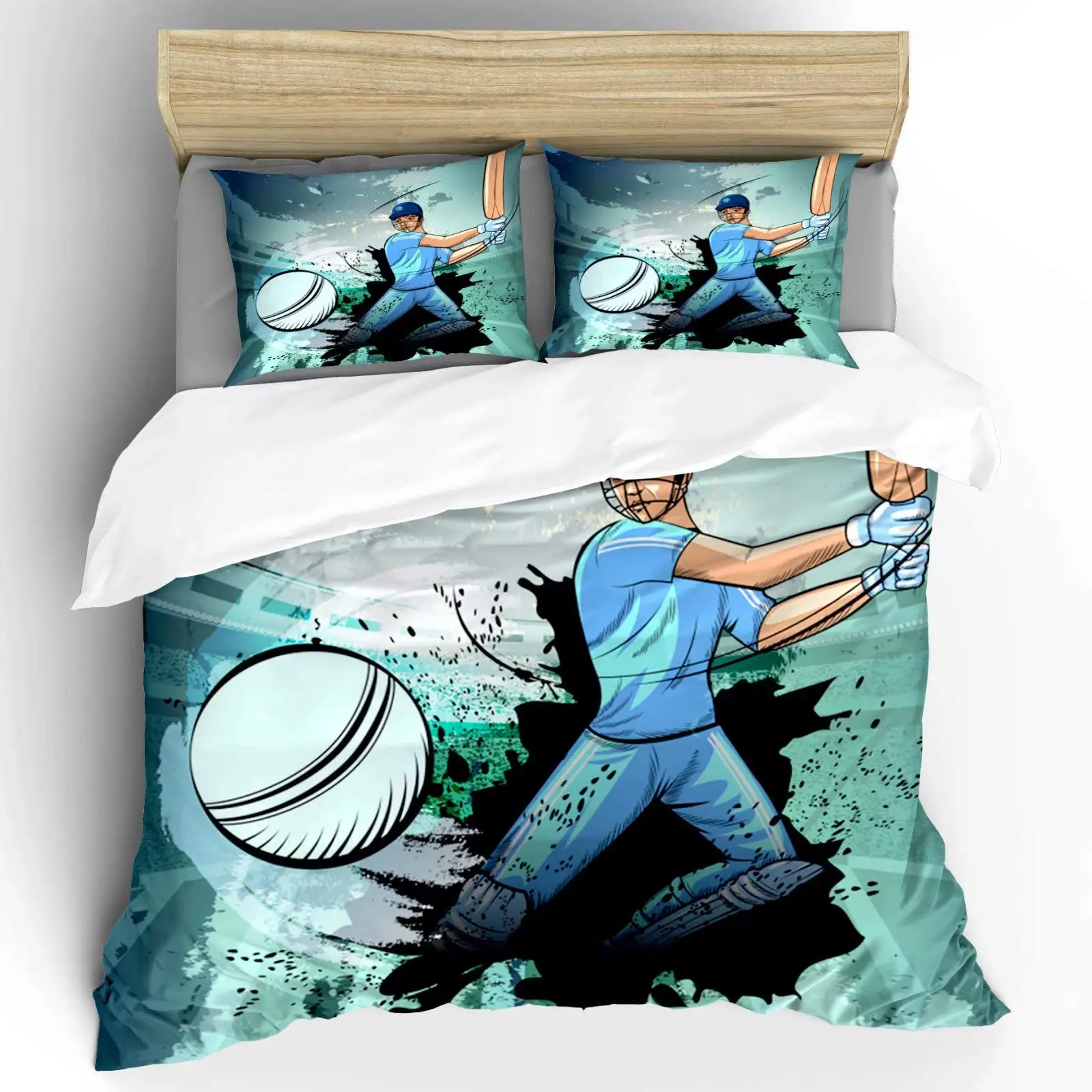 Cricket-Duvet-Cover-Abstract-Sports-Pattern-Theme-Bedding-Player ...
