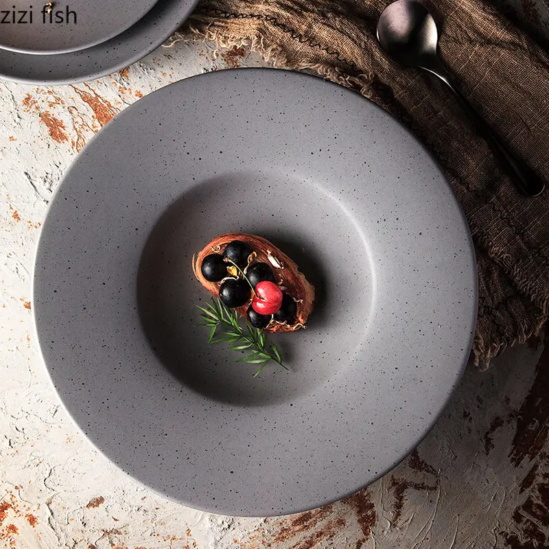 Ceramic-Dinner-Plate-Restaurant-Pasta-Plate-Thick-Soup-Plates-Snack ...