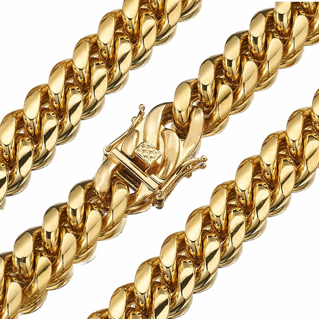 Cuban Chain Stainless Steel High Polished - High Gold Color 316l ...
