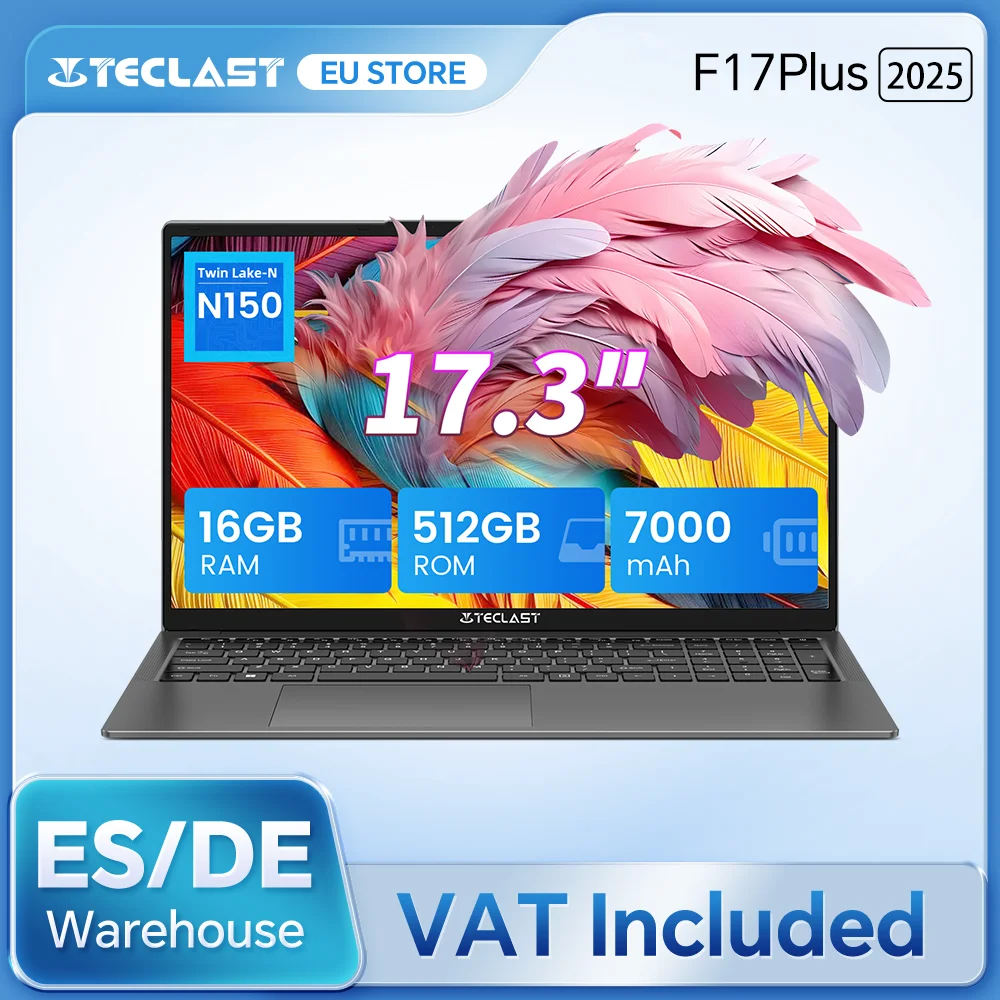 Teclast F17 Plus 2025 Computadora portátil Intel N150 de 17,3 pulgadas ...