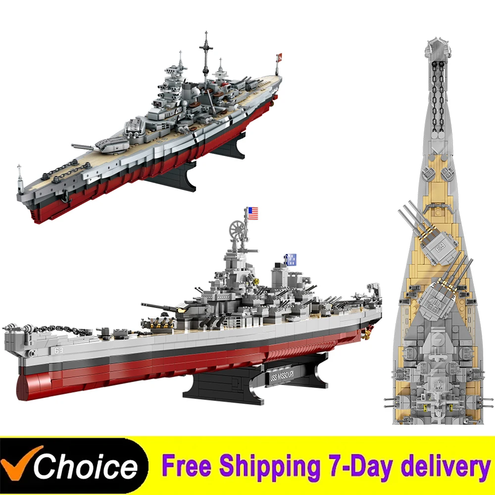NEW-Military-Battleship-Series-Missouri-Battleship-Crusier-Model ...