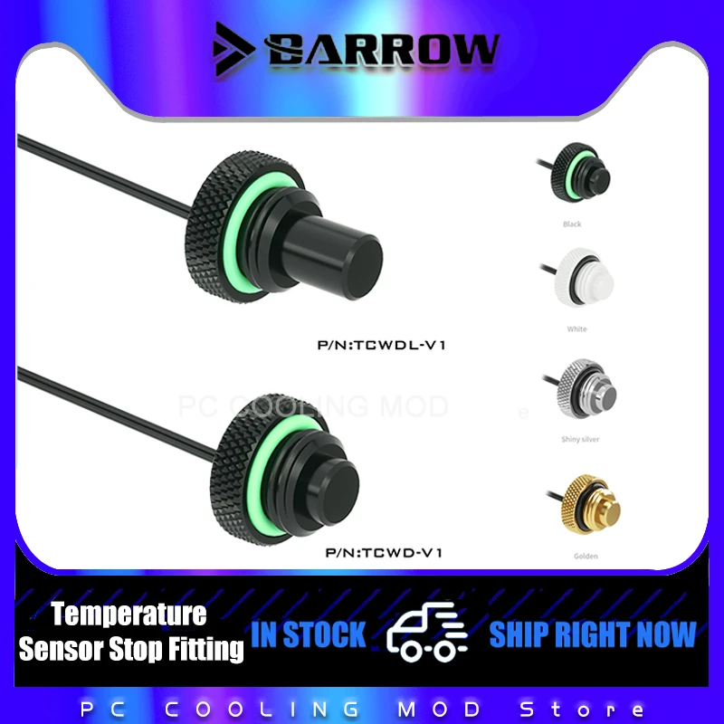 Barrow Temperature Sensor Stop Fitting, G1/4'' 10K 8mm(Short) 15mm(Long ...