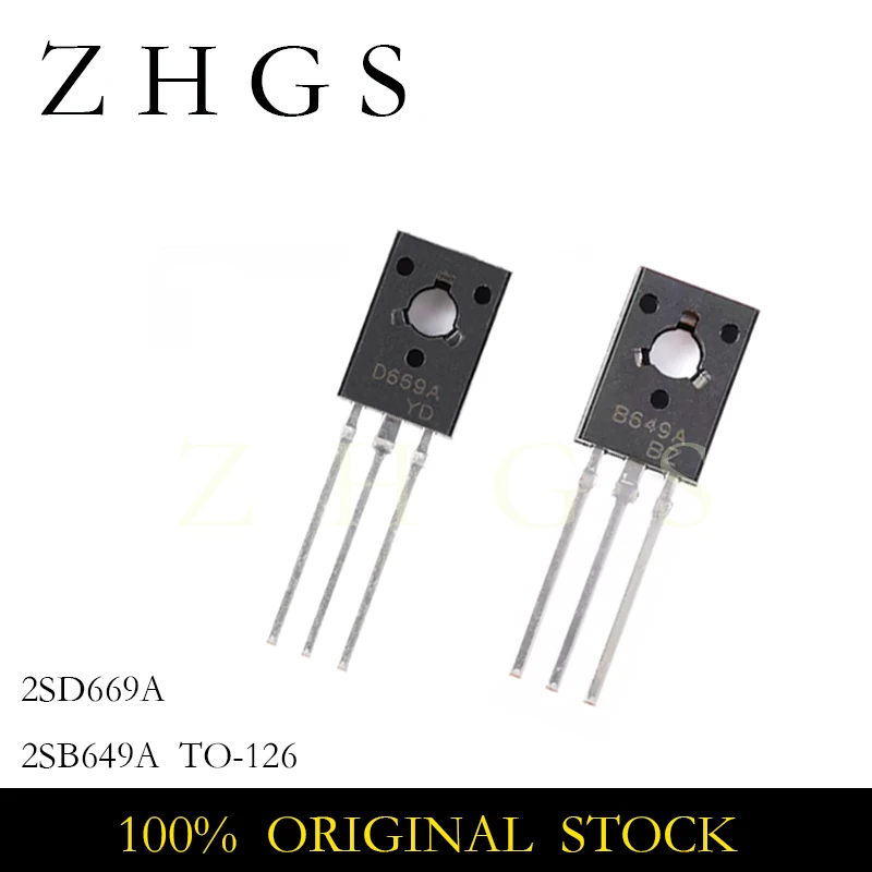 20Pcs New 2SD669A 2SB649A TO-126 669A 649A Transistor 10PAIRS D669A ...