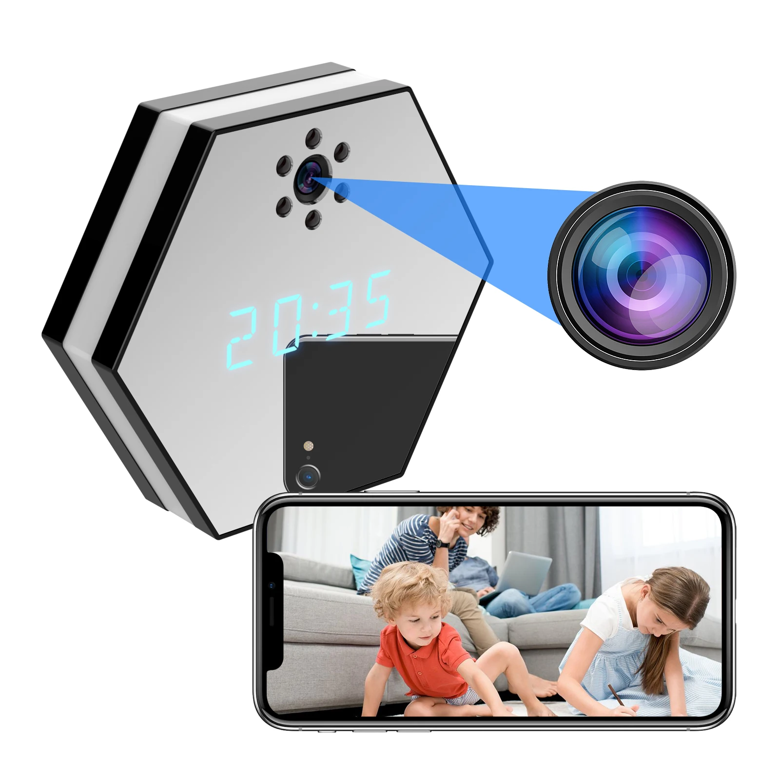Alarm-Clock-Mini-Camera-Full-HD-1080P-Wireless-Wifi-Control-Infrared ...