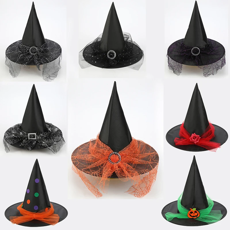Sombreros-de-Halloween-accesorios-de-decoraci-n-Cosplay-red-de-bruja ...