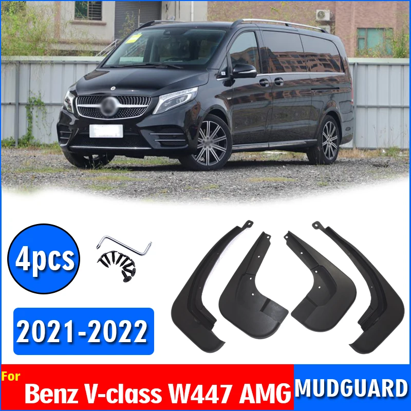 Front Rear 4pcs FOR Mercedes Benz V class W447 AMG Mudguards Fender Mud ...