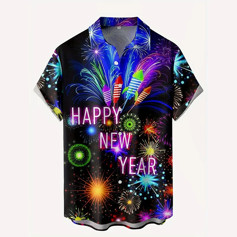Happy-New-Year-Firework-3d-Print-Hawaiian-Shirt-Men-Summer-Vacation ...