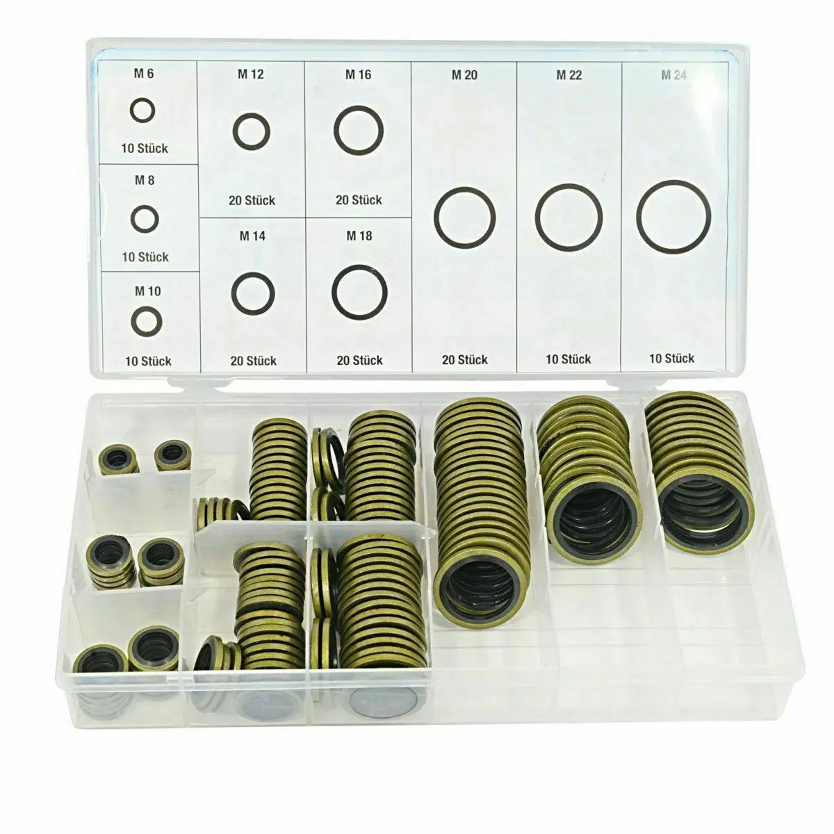 150-100pcs-Bonded-Seal-Sealing-Ring-Assortment-Kit-Oil-Drain-Screw ...