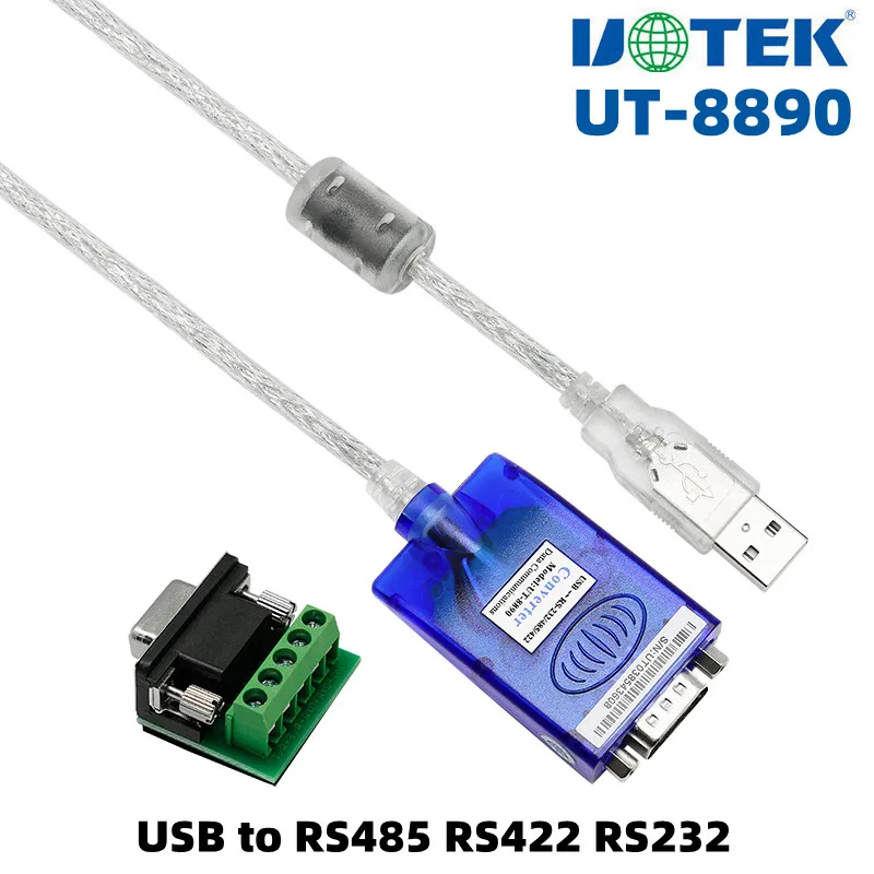 UOTEK USB to RS232 RS485 RS422 컨버터, USB-A RS-232 RS-485 RS-422 케이블, 직렬 DB9 커넥터, 풀 하프 듀플렉스 UT ...