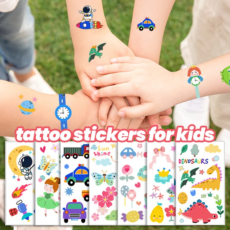 10-Pack-Fake-Tattoo-Stickers-Cartoon-Temporary-Tattoos-Kids-Arms-Diy ...