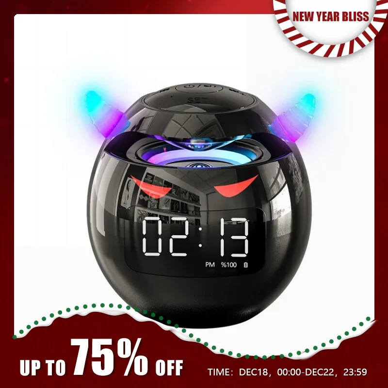 Bluetooth-5-1-Speaker-com-LED-Digital-Alarm-Clock-TF-FM-Card-Leitor-de ...