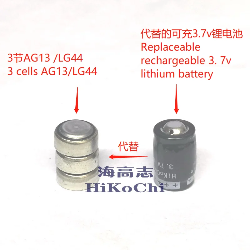 Instead of 3cells ag13 LR44 rechargeable lithium battery 3.7V 4.2v with ...