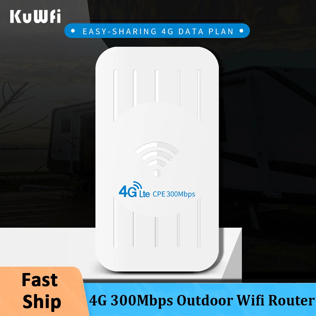 KuWFi-Outdoor-4G-WiFi-Router-300Mbps-LTE-Routers-With-SIM-Card-Router ...