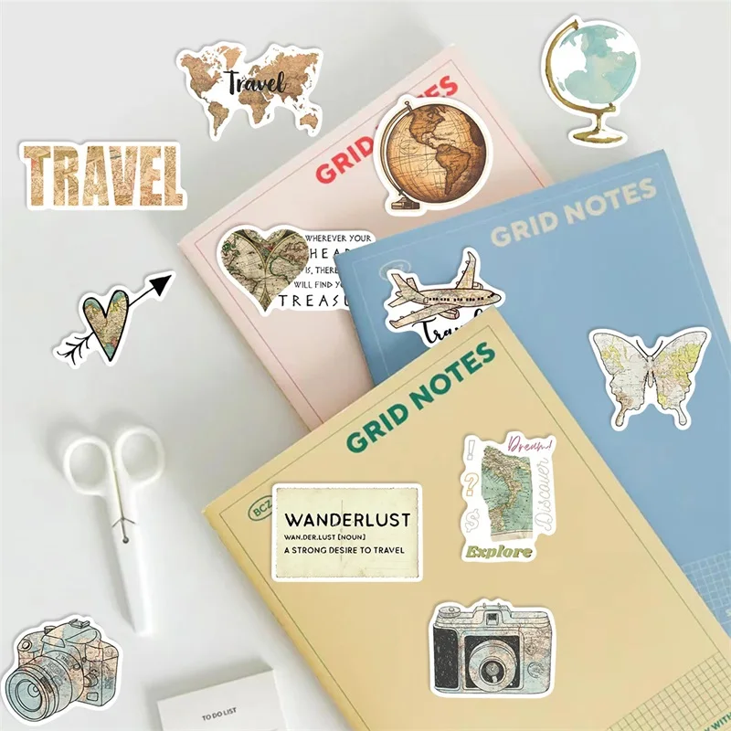 Vintage Map PVC Stickers – DIY Craft Ideas