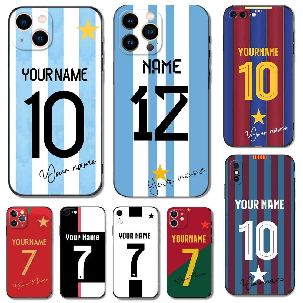 Phone Case Diy Your Football Team Number Name For Iphone 14 6 6s 7 8 ...