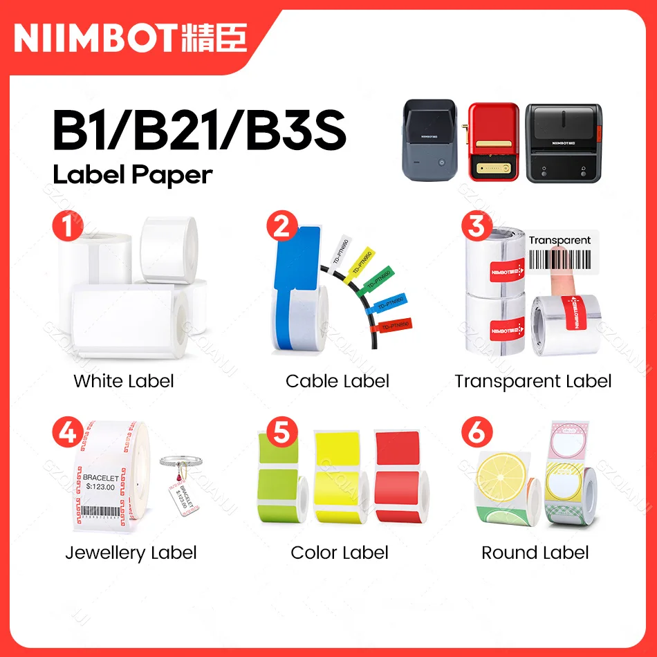Niimbot-rollos-de-papel-para-impresora-t-rmica-B21-B1-etiqueta-en-blanco-transparente-pegatina ...