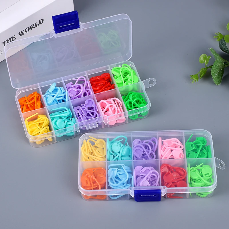 Multicolor-Plastic-Safety-Pins-Knitting-Markers-Crochet-Stitch-Clips ...