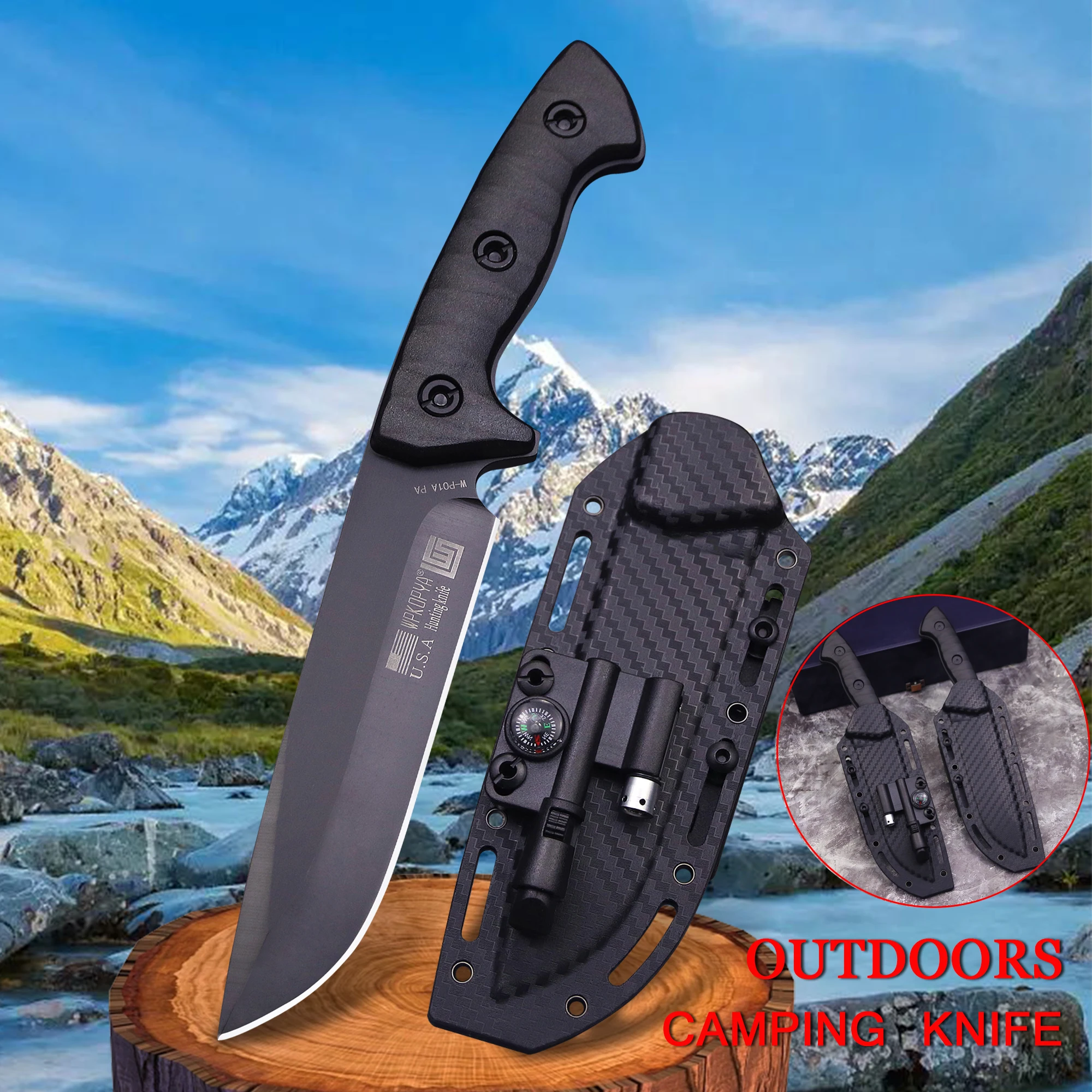 WPKOPYA-U-S-A-high-end-all-Tang-outdoor-hunting-straight-knife-multi ...