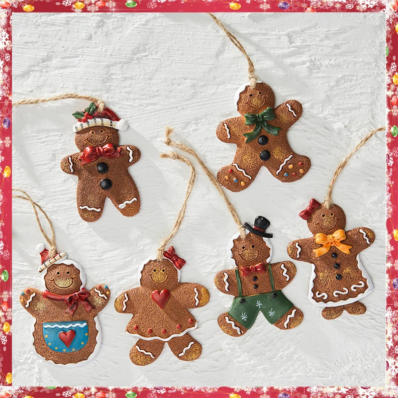 Resin-Gingerbread-Man-Small-Pendant-Christmas-Tree-Decoration-Hanging ...