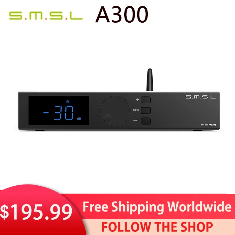 SMSL AMPLIFICADOR DE POTENCIA A300 hi res con Bluetooth 5,0, sistema de audio 2,1, 165W x 2 ...