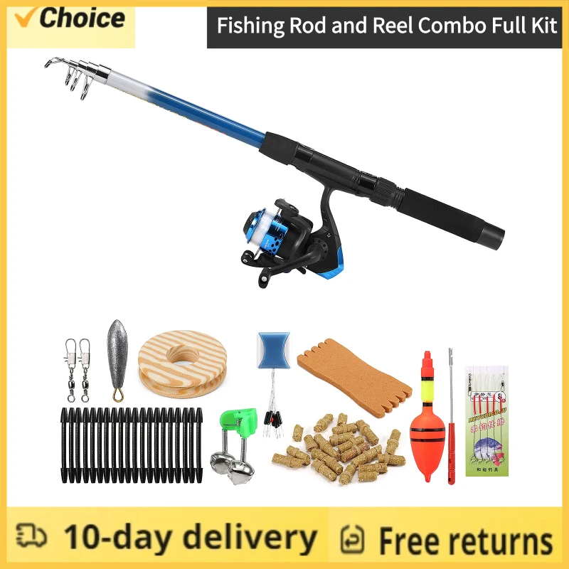 1-8M-Fishing-Rod-and-Reel-Combo-Full-Kit-With-Lures-Swivels-Bell-Float ...