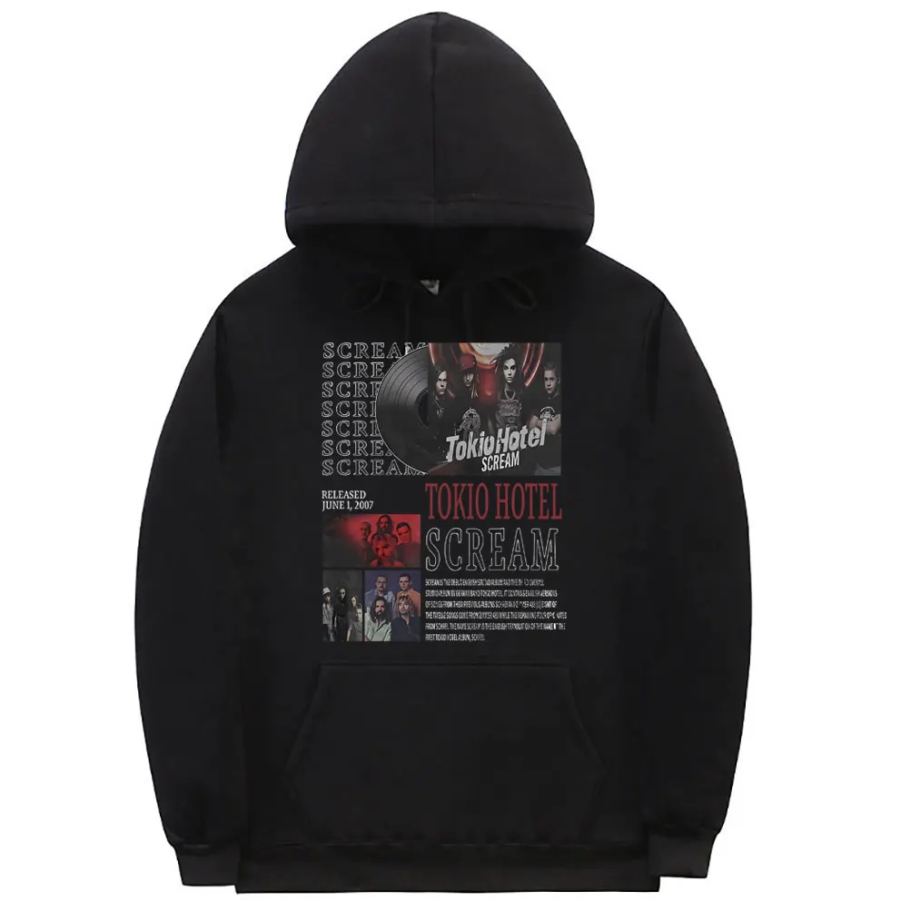 German-Rock-Band-Tokio-Hotel-Scream-Music-Album-Graphic-Hoodie-Male-Hip ...
