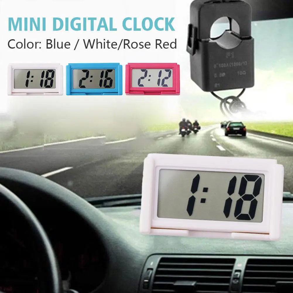 Mini-Car-Dashboard-Digital-Clock-LCD-Screen-Vehicle-Self-Adhesive-Clock ...