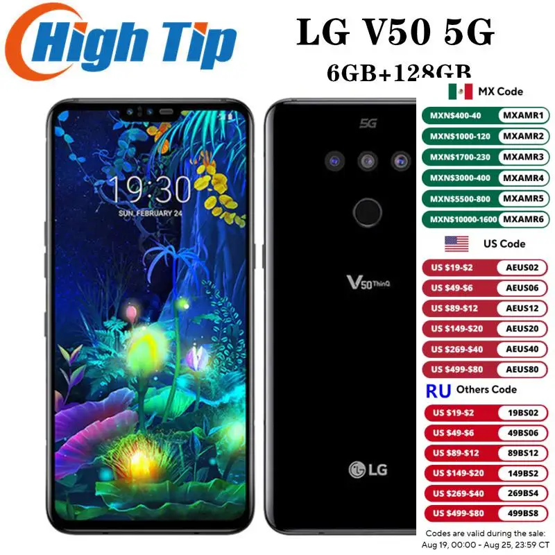 Unlocked-Original-LG-V50-V500N-V450PM-ThinQ-5G-LTE-NFC-Cell-Phone-6-4 ...
