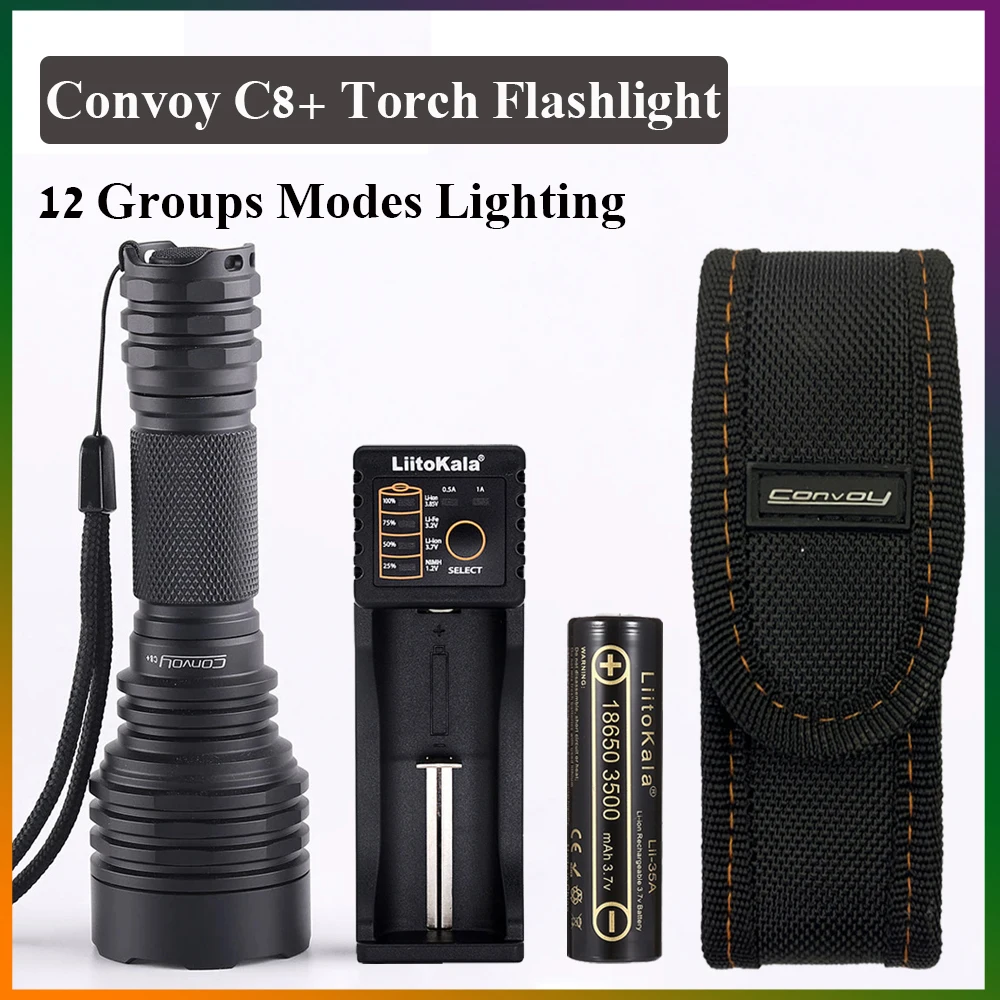 Convoy-C8-With-Luminus-SST40-Led-Portable-Flashlight-Torch-With-12 ...