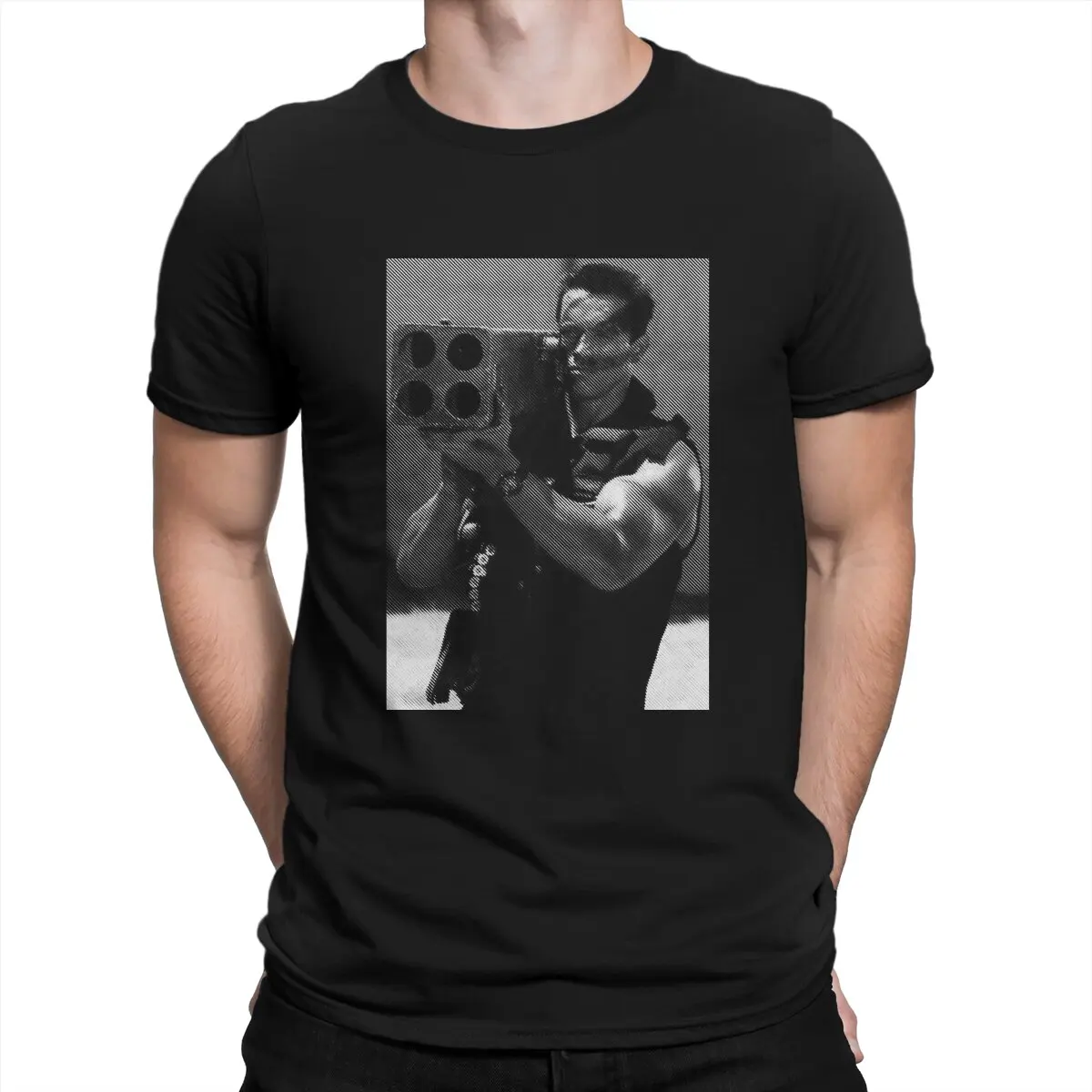 Men T-Shirts commando Novelty Pure Cotton Tees Short Sleeve Arnold ...