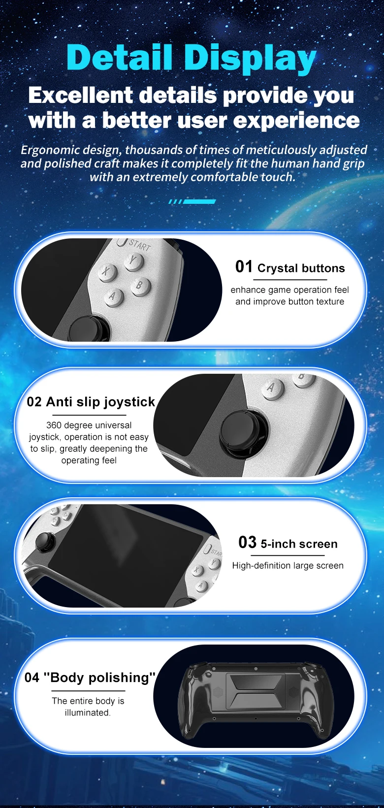 SF3500 Handheld Game Console with 5-Inch IPS Screen, 20000 Games ...