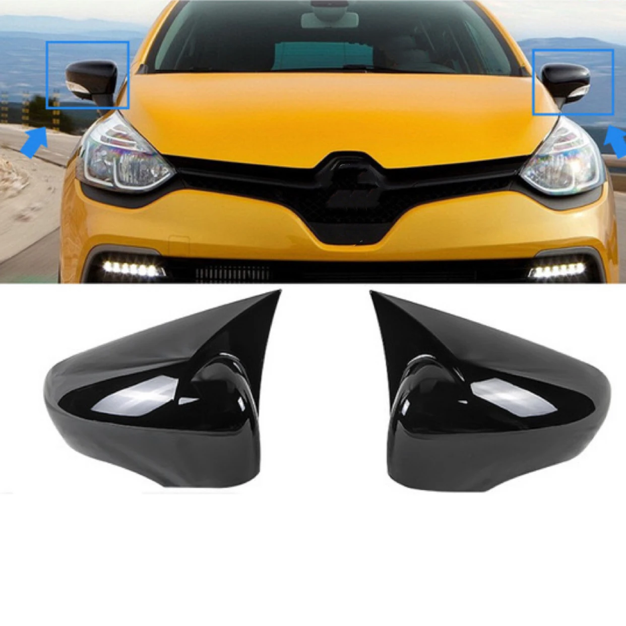 Rearview-Mirror-Cover-For-Renault-Clio-4-MK4-2012-2019-Car-Door-Side ...