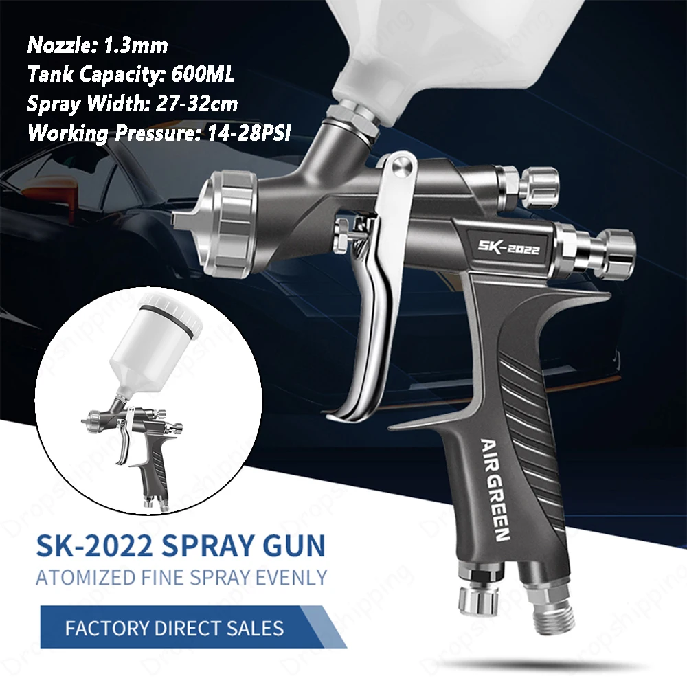 Professional-HVLP-Spay-Gun-1-3mm-Nozzle-Gravity-Airbrush-For-Car ...