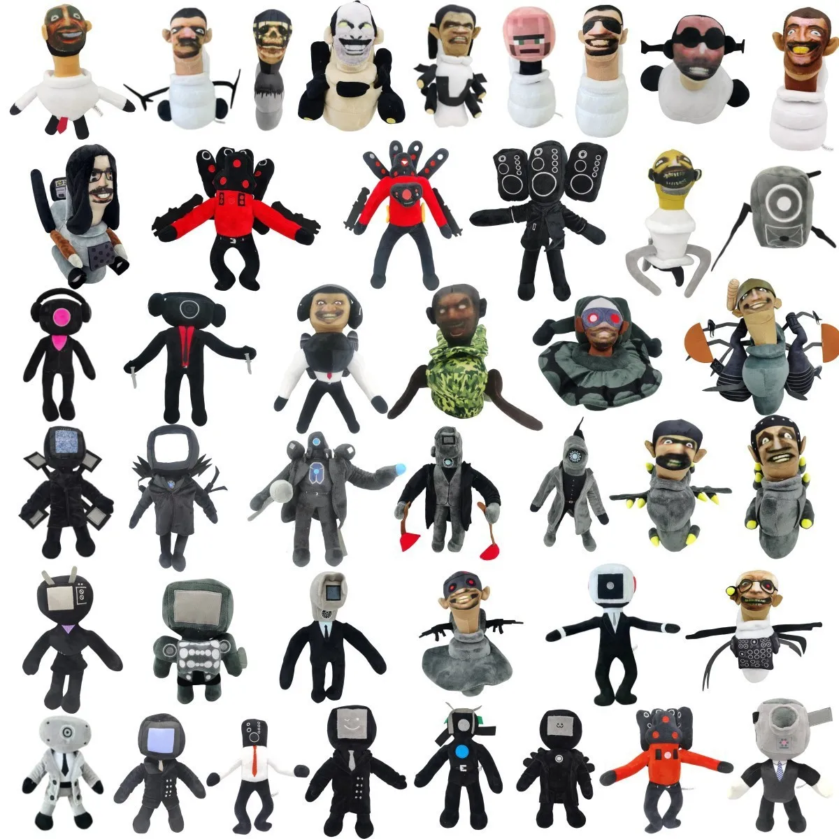 44pcs Plush Toys Cameraman TV Man Plushies Stuffed Toy Novel Skibidi ...