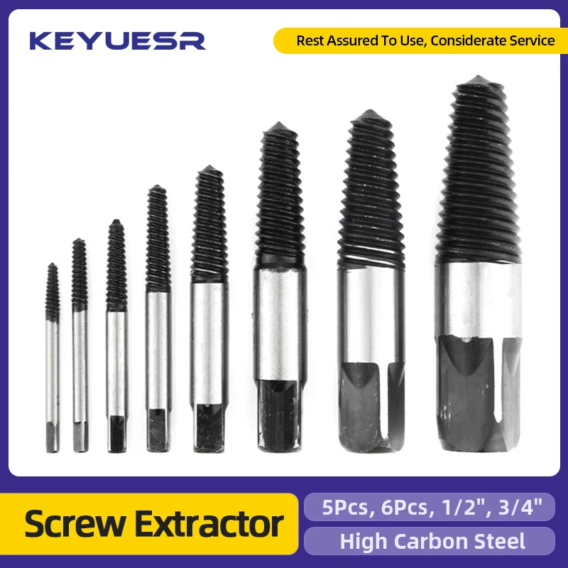 Screw-Remover-Extractor-Drill-Bits-Carbon-Steel-Guide-Set-Broken-End ...