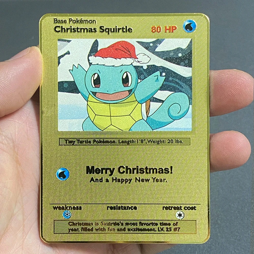 Metal Cards English Anime Pikachu Charizard Arceus Mewtwo Blastoise ...