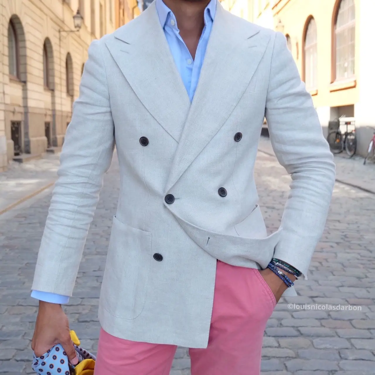 Latest-Elegant-White-Linen-Jacket-For-Men-Summer-Double-Breasted-Casual ...