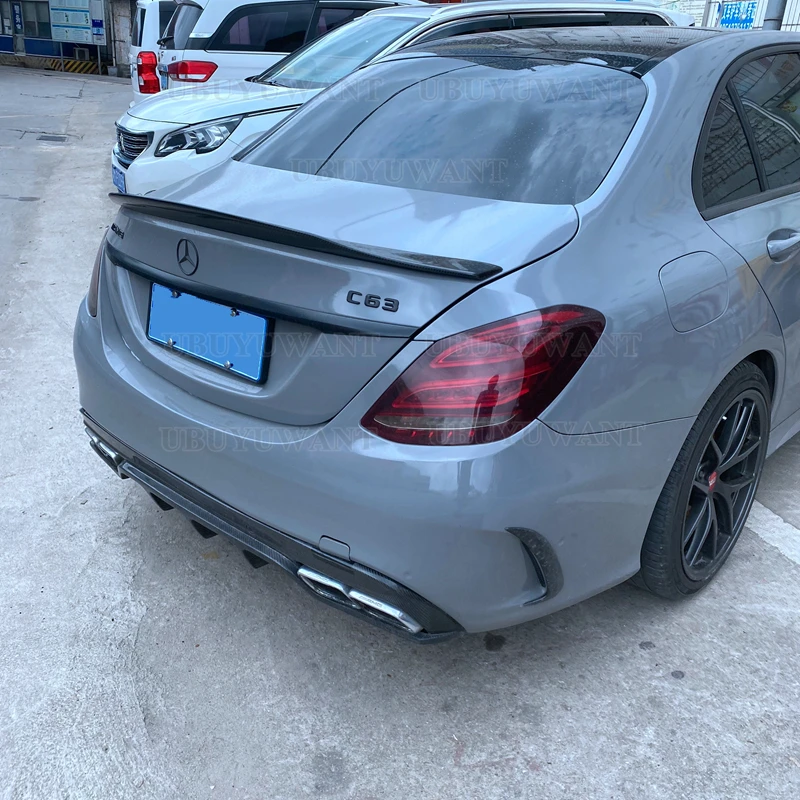 4 도어 세단 후면 트렁크 스포일러 테일 윙 립, 메르세데스 벤츠 W205 AM G 라인 2014 2020 탄소 섬유/ABS 자동차 윙 스포일러| | - AliExpress