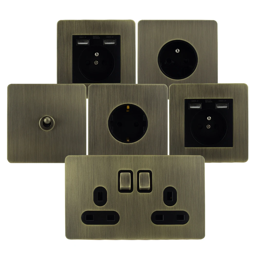 Retro-Toggle-Bronze-Brushed-Switch1-2-3-4gang1-2-3way-Metal-Lever ...