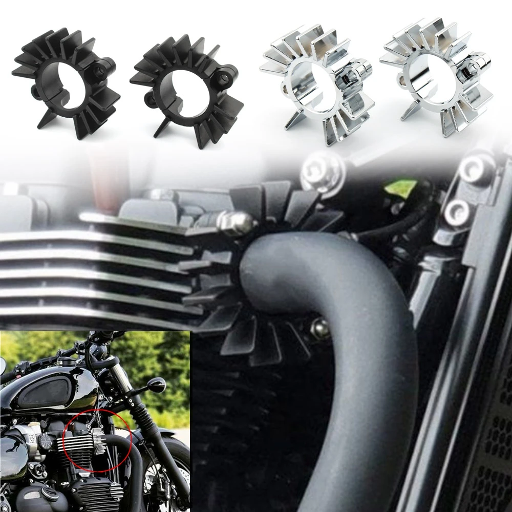 Motorcycle-Retro-exhaust-head-heat-sink-Cooling-fin-Finned-Exhaust ...