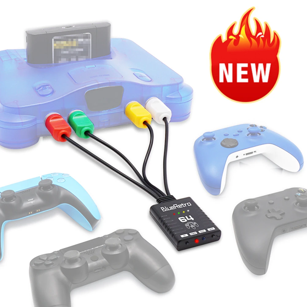 Blueretro N64 adaptador de controladores inalámbricos 1 a 4 para ...