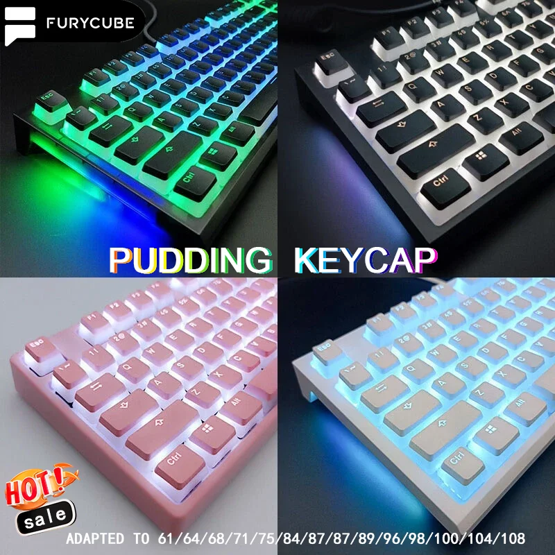 FURYCUBE-Pudding-Keycaps-130-Keys-for-Mechanical-Keyboard-PBT-OEM-Key ...