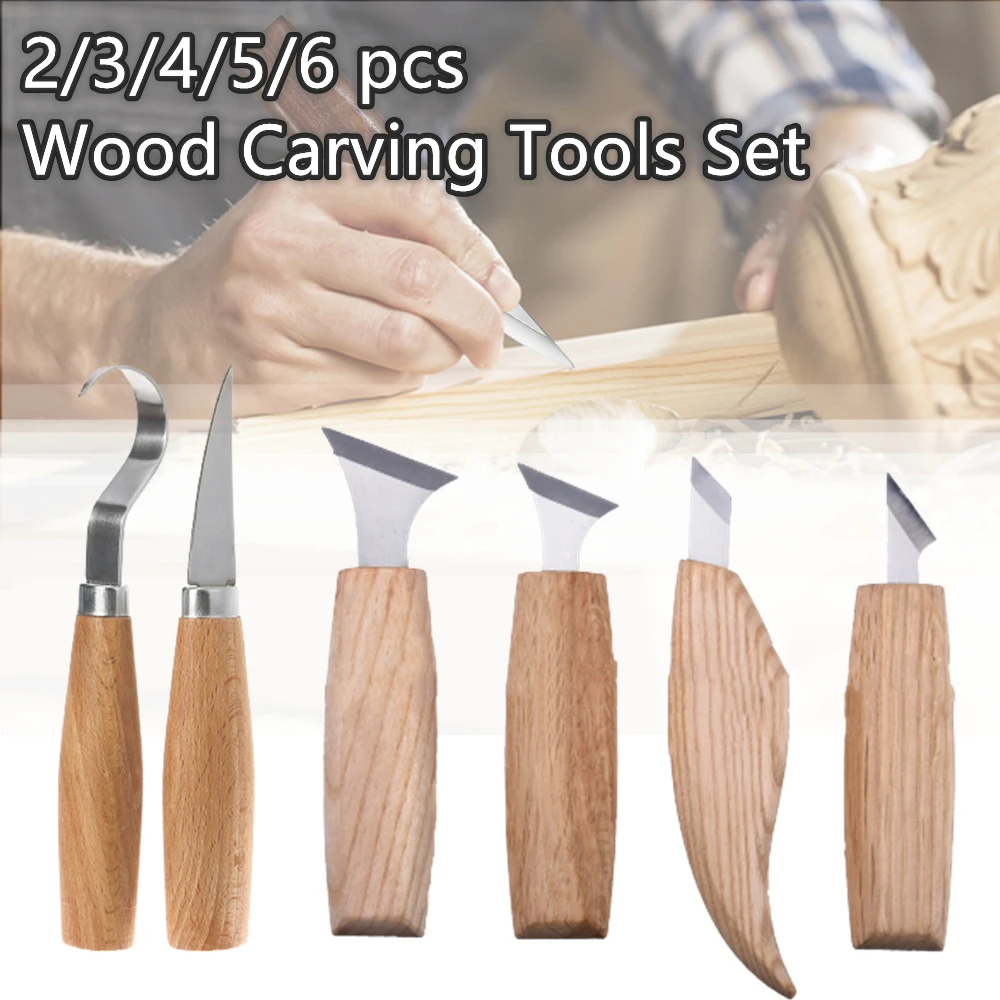 2/3/4/5/6PCS Chisel Woodworking Cutter Hand Tool Set Wood Carving Knife ...