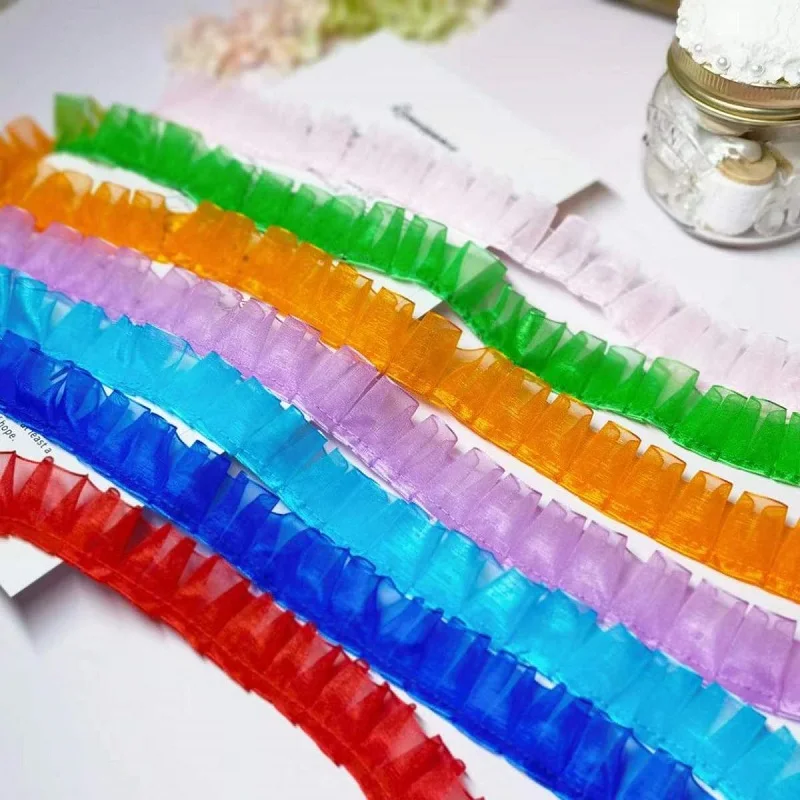 10yard price Color Organza Pleated Tulle Lace Ribbon DIY Curtain Pillow ...