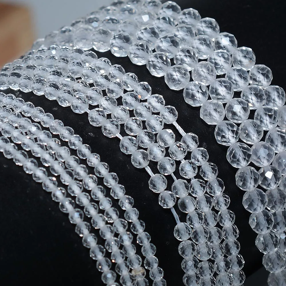 Natural AB Quality Quartz Faceted Round Beads 2mm/3mm/4mm, With Slight ...