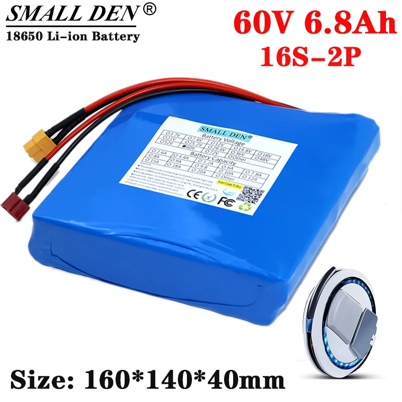 60V-6-8Ah-18650-16S2P-lithium-ion-battery-pack-with-built-in-highpower ...