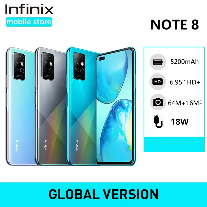 Infinix note 8 Global Version 6GB 128GB mobile Phone 6.95'' HD+ Full ...